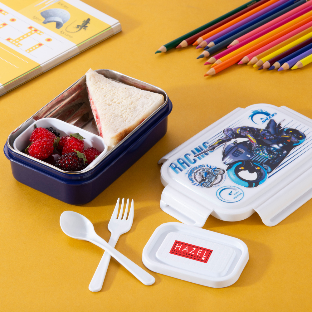 HAZEL Air Tight Inner Stainless Steel Launch Box for Kids | Leak Proof ...