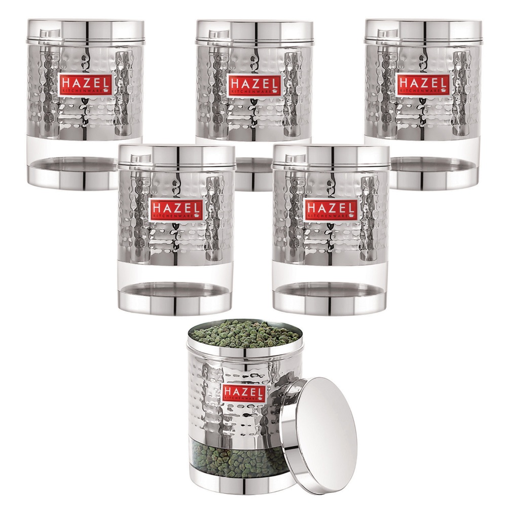 HAZEL Stainless Steel Transparent Container Set | Kitchenore
